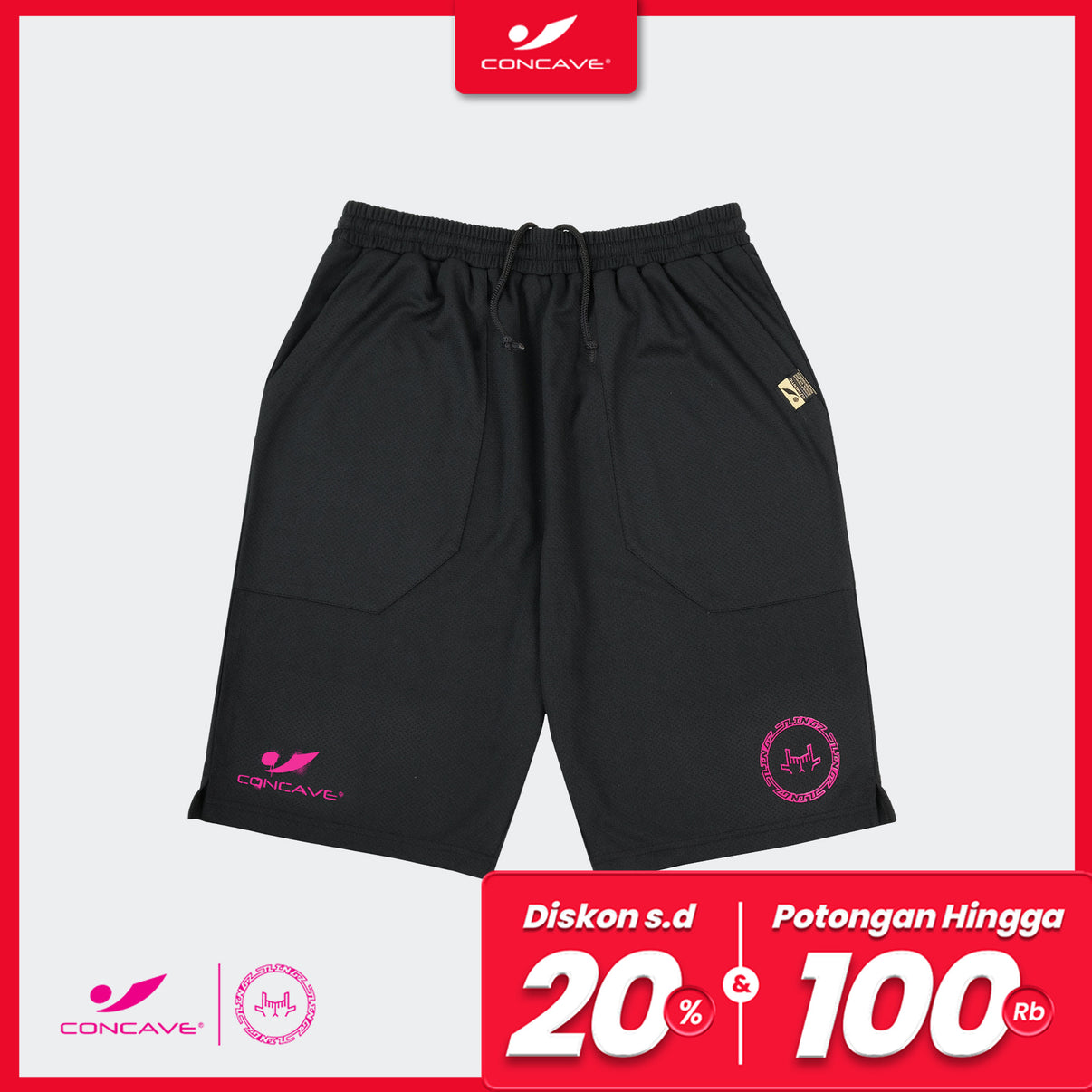 Concave x JLingz Performance Short - Black/Pink – Concave Indonesia